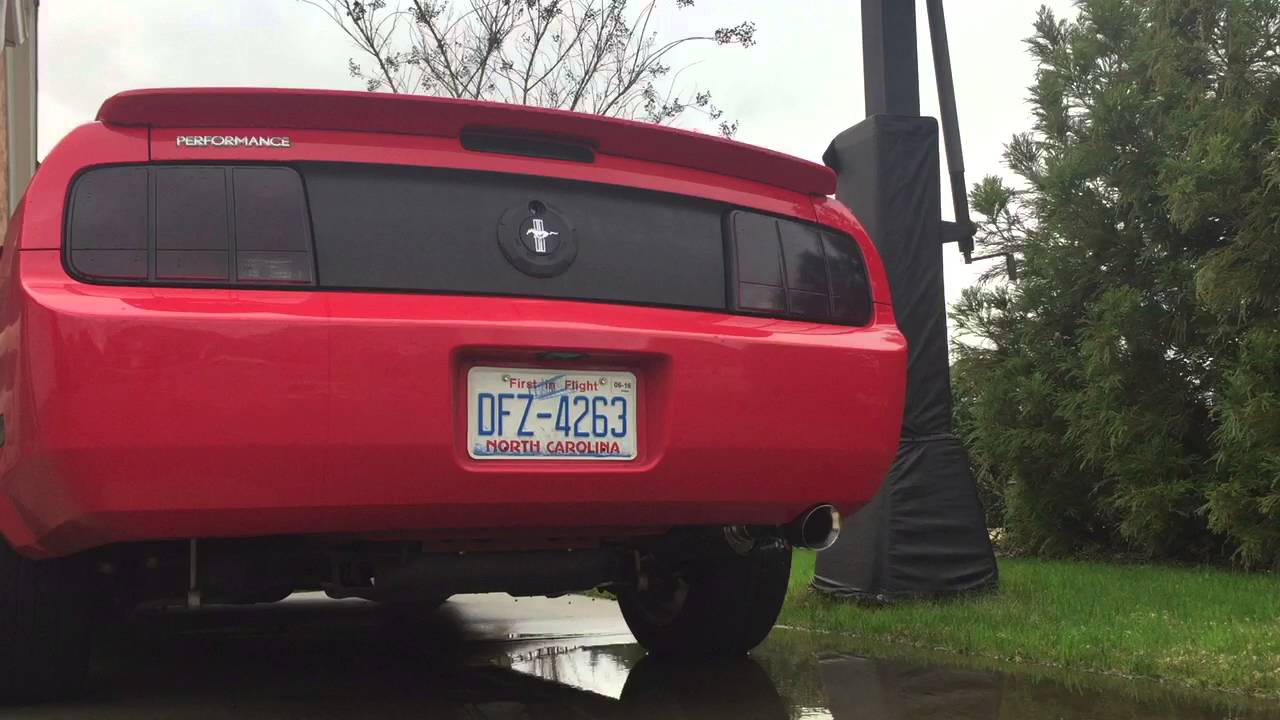 SLP Power Flo Exhaust 2009 Mustang V6 - YouTube