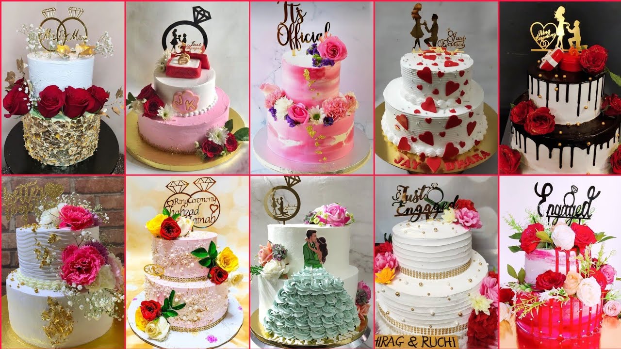 Two Tier Engagement Cake Design Ideas 2022/Anniversary Cake/Ring ...