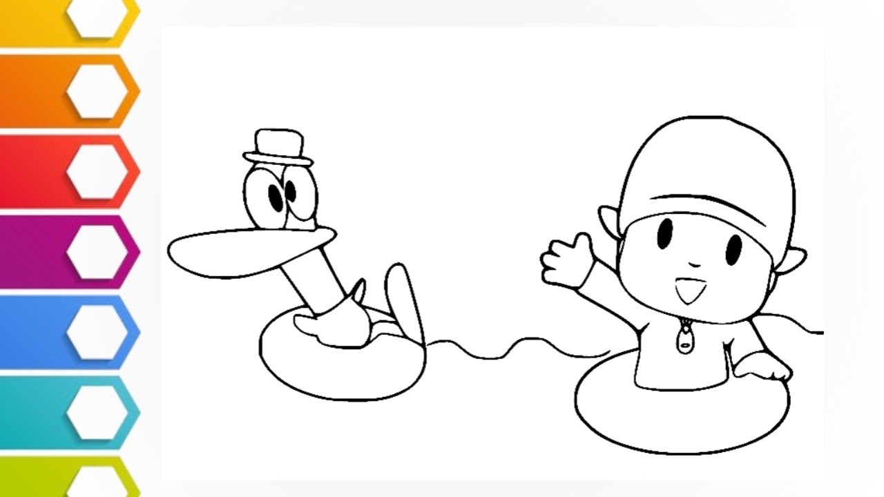 cute pocoyo drawing🥰 for kids l easy drawing for kids💗l POCOYO l ...