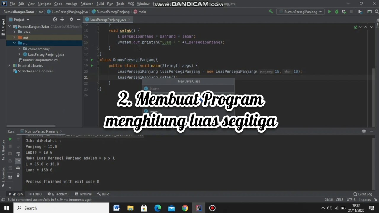 Program Java Menghitung Bangun Datar - YouTube