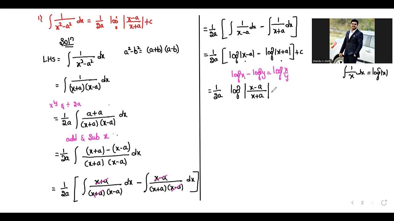 Integrals vd 1/2 ND PUC INTEGRALS/ INTEGRALS OF SOME PARTICULAR FUNCTION/5 MARKS - YouTube