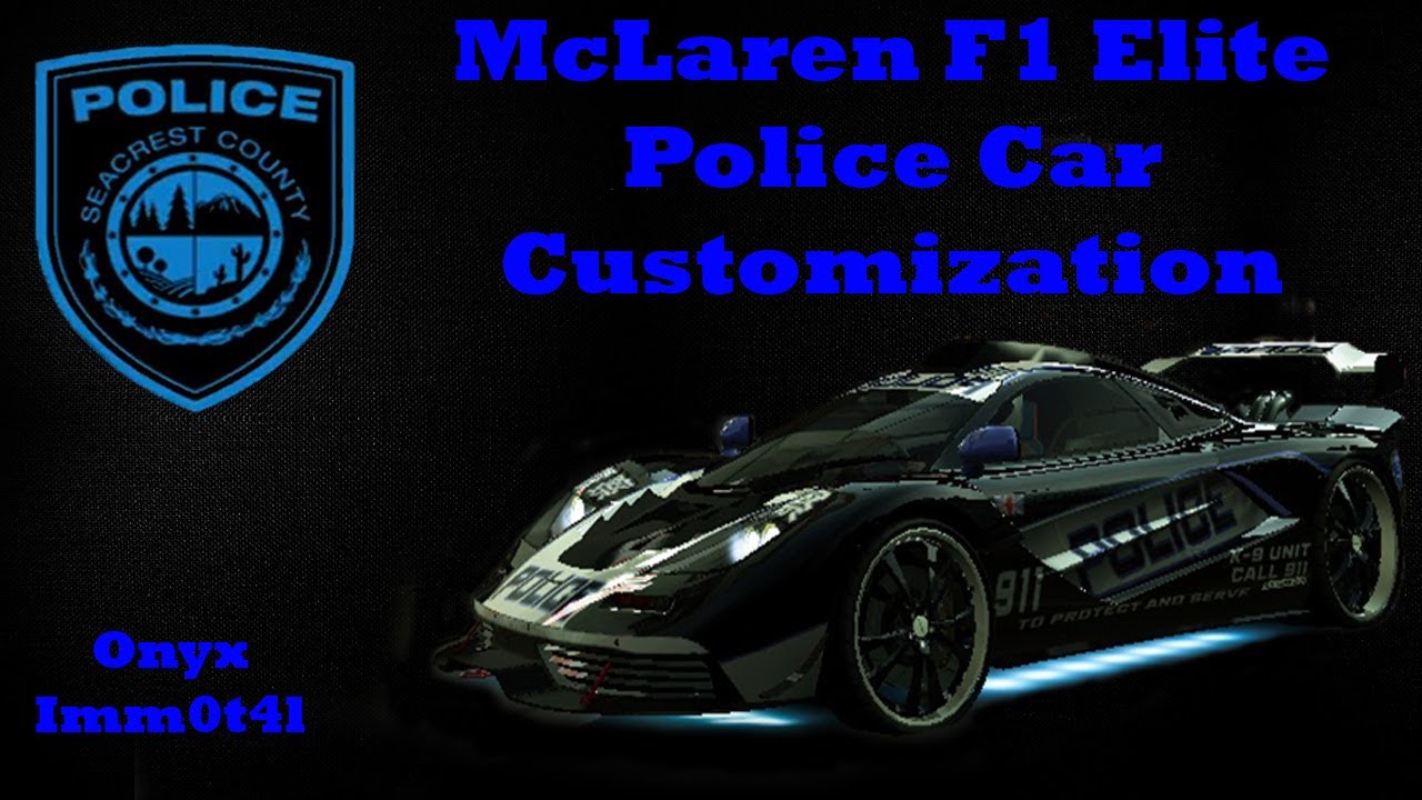 Mclaren F1 Elite Police car customization Need for Speed World - YouTube