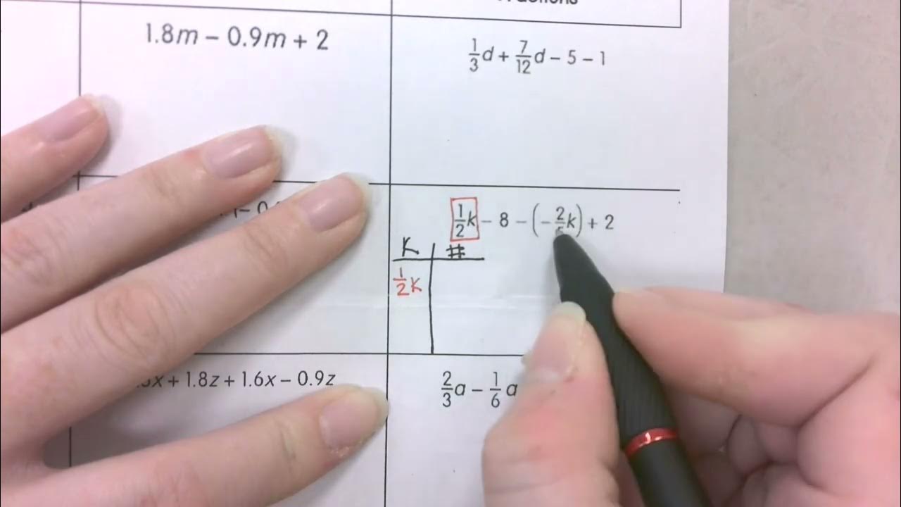 Flipped Combine Like Terms w/ Rationals - YouTube