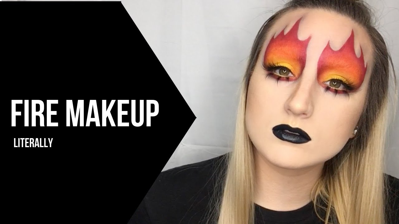 FLAMES AND FIRE ON MY FACE [stoned makeup tutorial] - YouTube