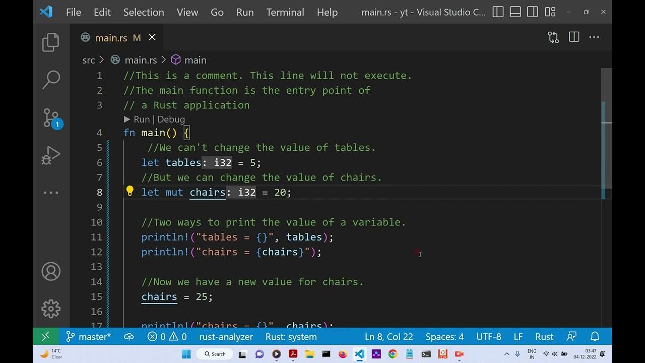 Variables In Rust - YouTube