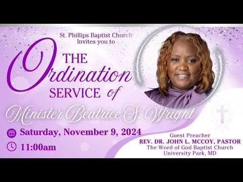 The Ordination Service of Min. Beatrice Wright - YouTube