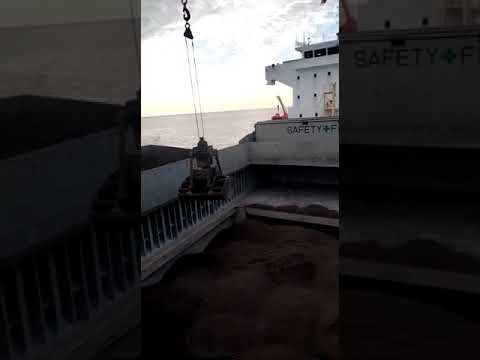 Loading Barge To Mother Vessel - YouTube