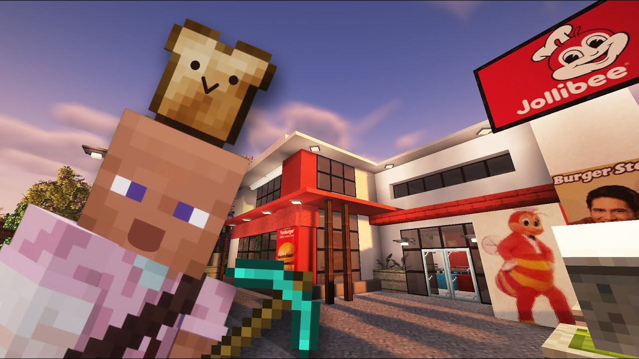 I MADE JOLLIBEE in MINECRAFT | 1000 Days Survival (Tagalog) - YouTube