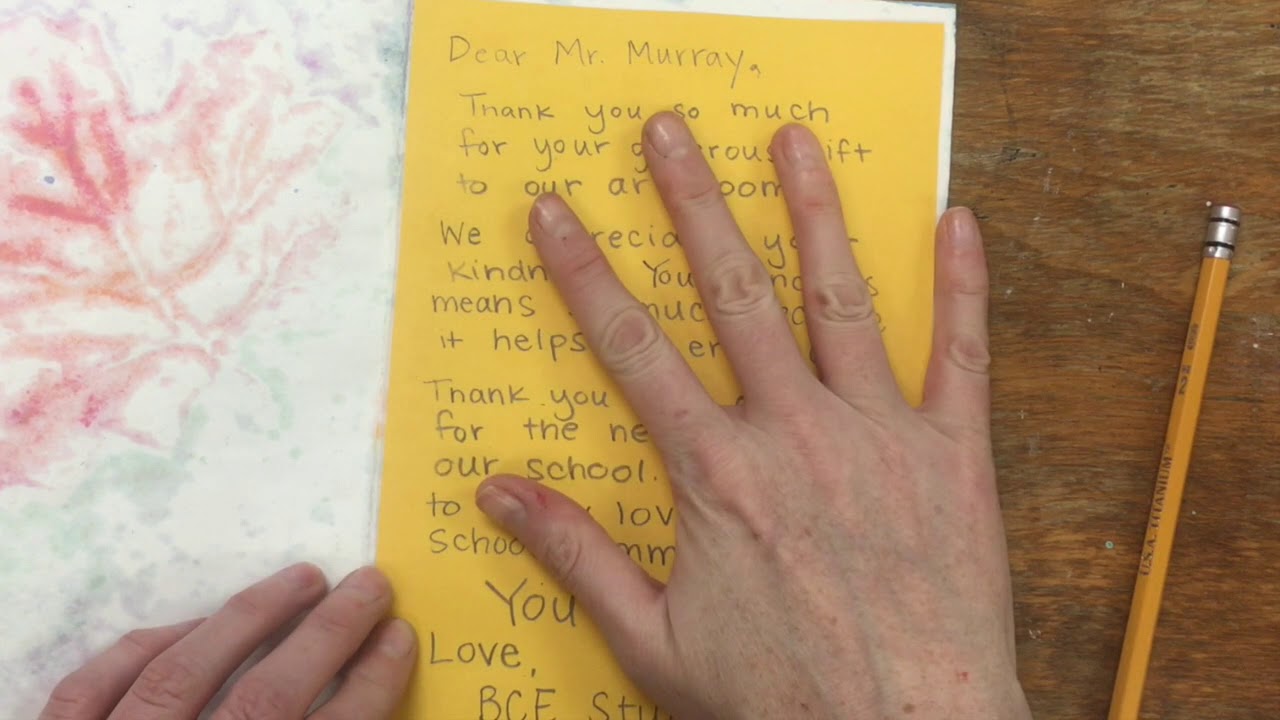 Gratitude Card Writing Example - YouTube