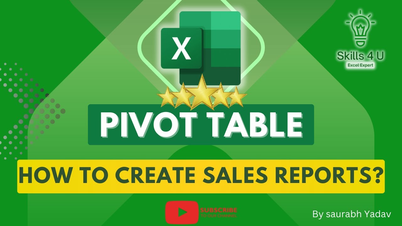 PIVOT TABLE | How to create sales report ? |MS Excel tips | Interview ...