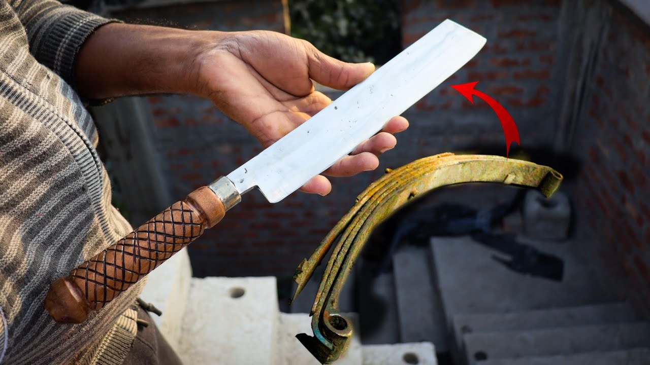 Making the Sharp Knife From a Spring - YouTube