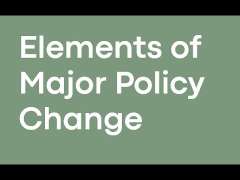 Elements of Major Policy Change - YouTube