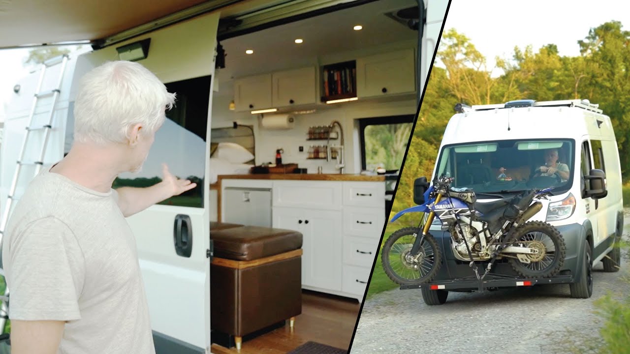 Sweet HIGH SECURITY van conversion w/ MOTORBIKE & MOUNTAIN BIKE, CCTV ...