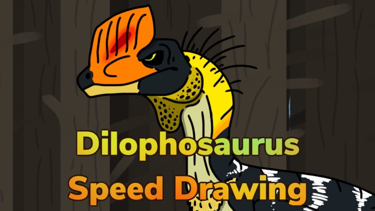 Dilophosaurus Speed Drawing | Digital Drawing - YouTube