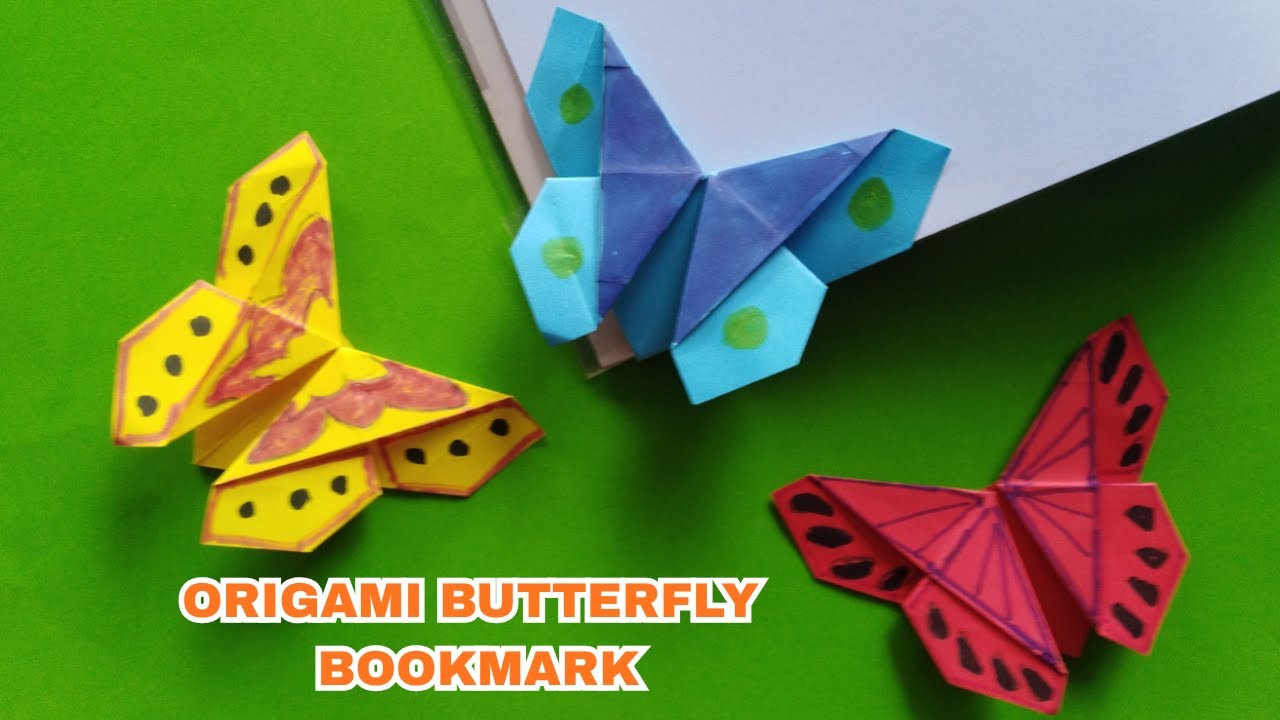Origami Butterfly Bookmark | How to make an Origami Paper Butterfly ...