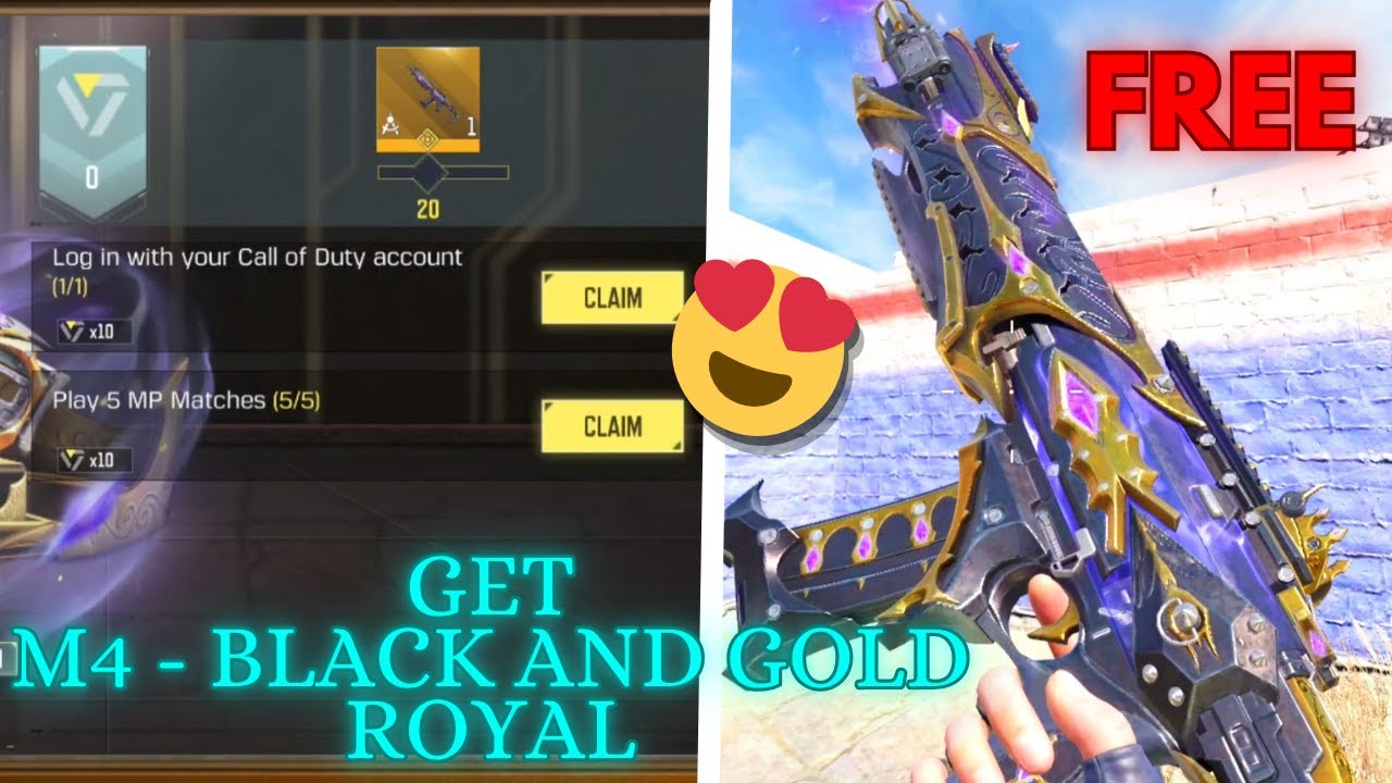 GET FREE Legendary M4 - BLACK AND GOLD ROYAL || CODM - YouTube