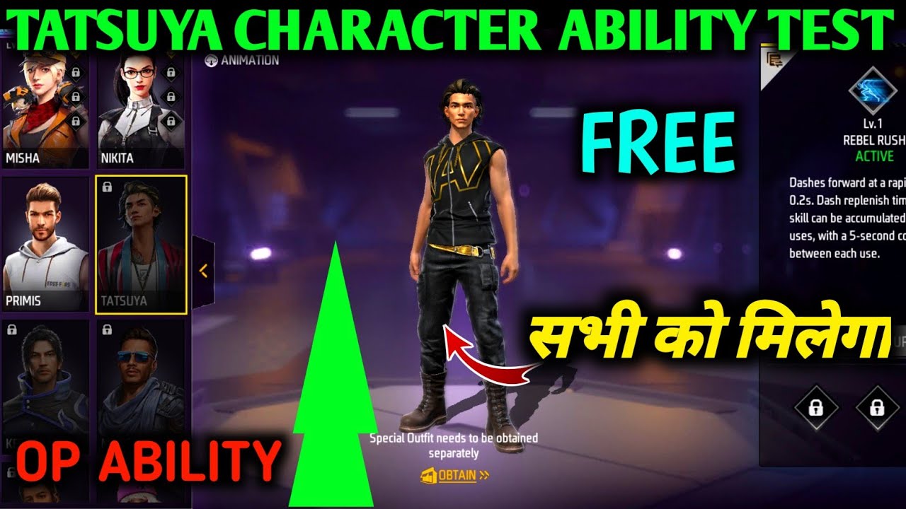 Free Fire New Character Kaise Milega | FF New Character Ability Test ...