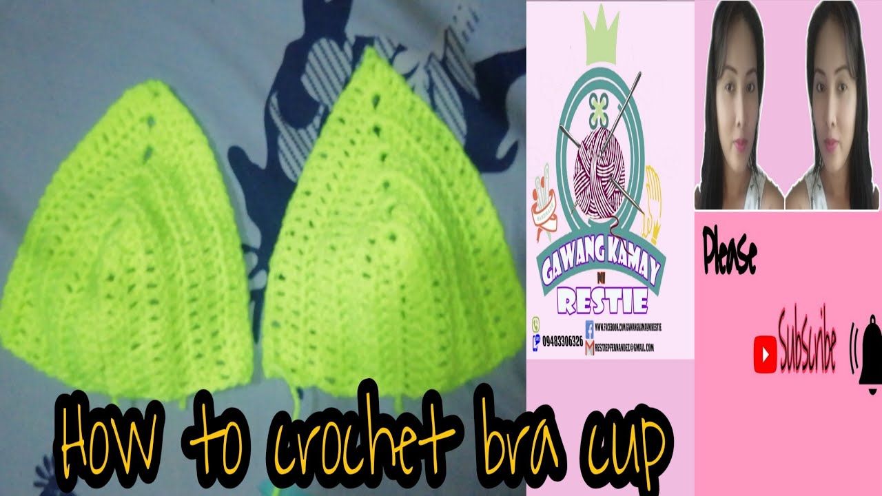 How to crochet a bra cup(paano mag crochet ng bra cup)/mommy res - YouTube