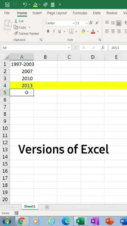 Different Versions of MS Excel #excel #freetutorial #exceltips - YouTube