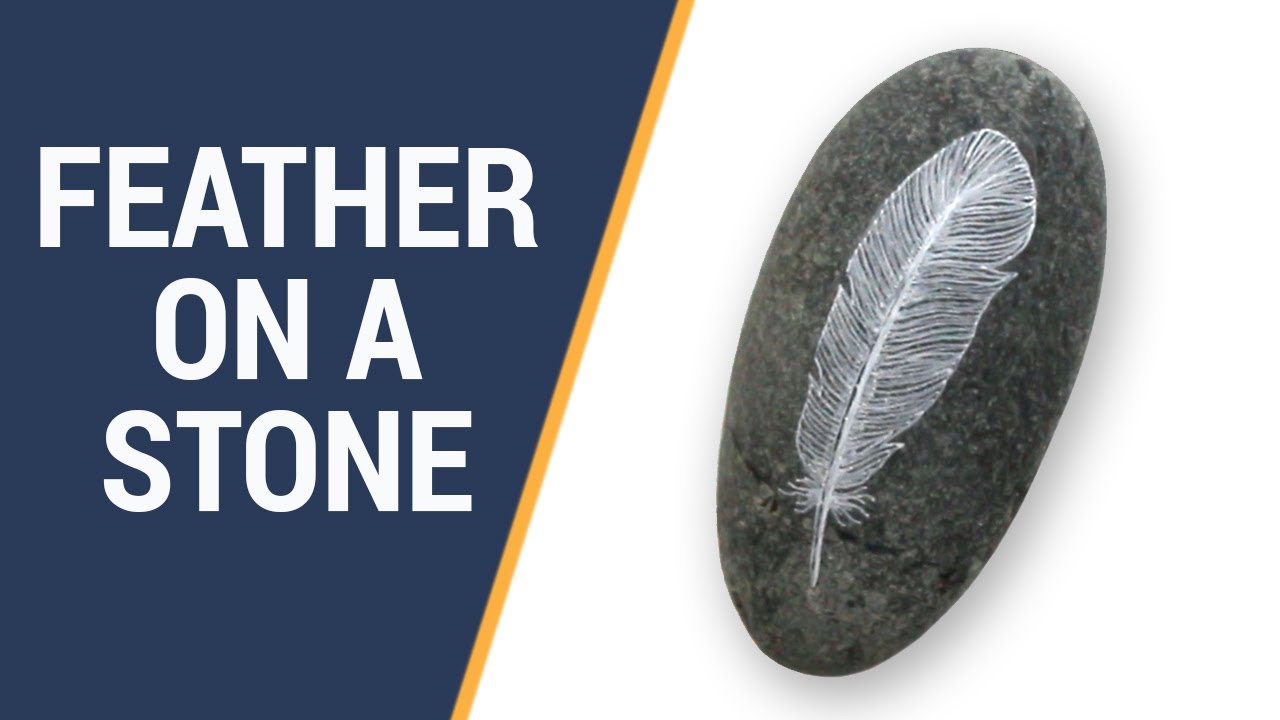 Drawing a Feather on a Stone - YouTube