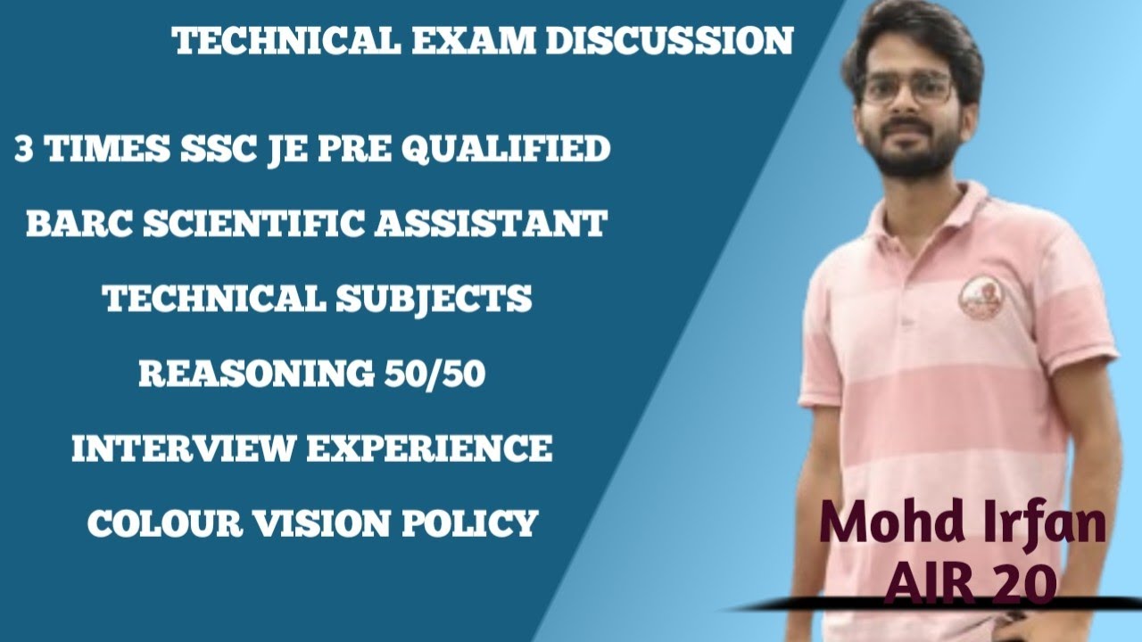 BARC SCIENTIFIC ASSISTANT | 3 TIMES SSC JE PRE QUALIFIED | Mohd IRFAN ...