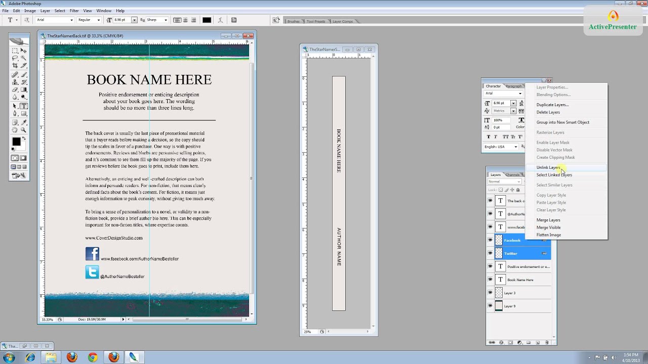 Design a CreateSpace Book Cover in Photoshop - YouTube