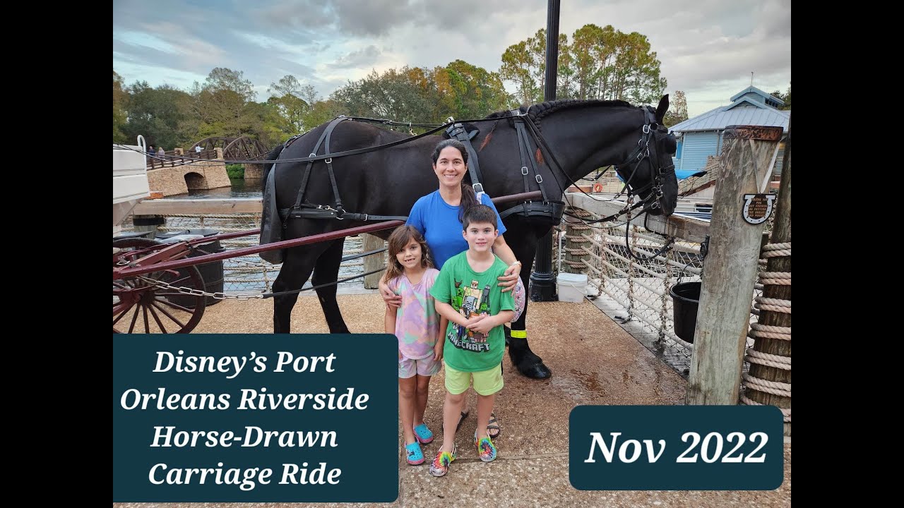 Disney's Port Orleans Riverside Horse Carriage Ride Nov 2022, walking ...