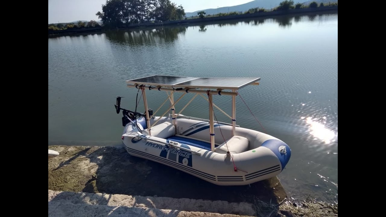 Bote solar, sin batería! (solar inflatable boat, NO BATTERY) - YouTube