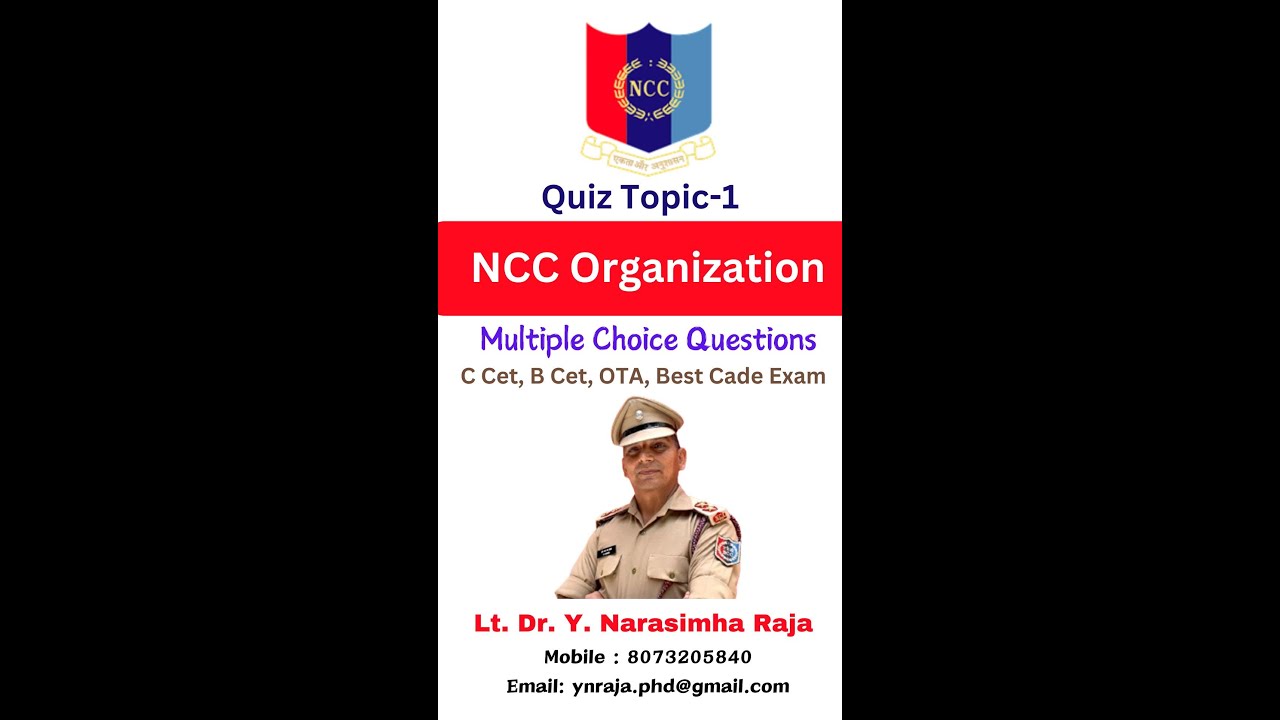 Topic -1 INTRODUCTION TO NCC - Multiple Choice Questions MCQ- NCC C & B ...