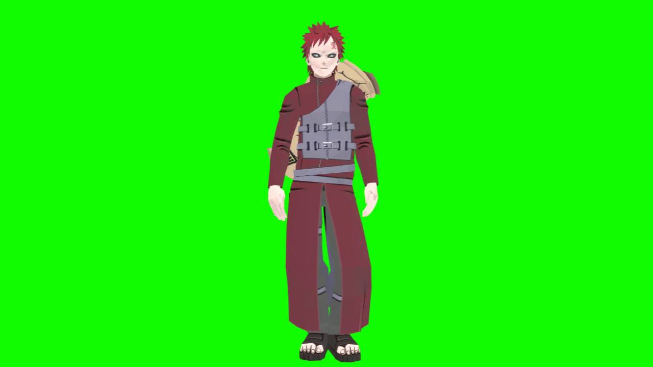 gaara animated front (naruto) chroma - YouTube