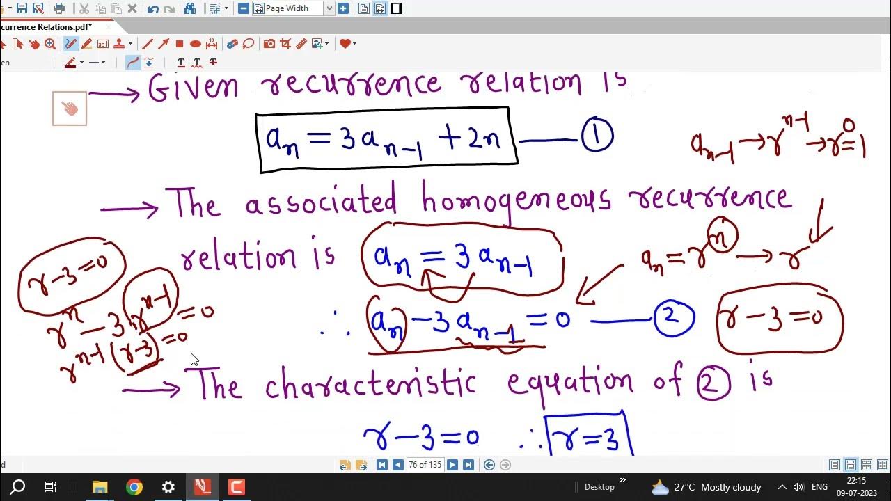 Lec10/Recurrence Relations/Solution of Nonhomogeneous Recurrence Relations - YouTube