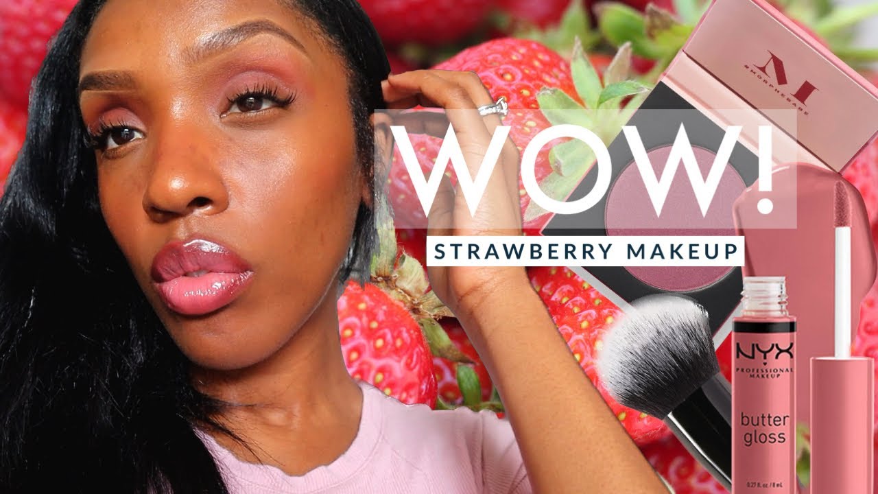 Strawberry makeup on dark skin | Beginner Friendly - YouTube