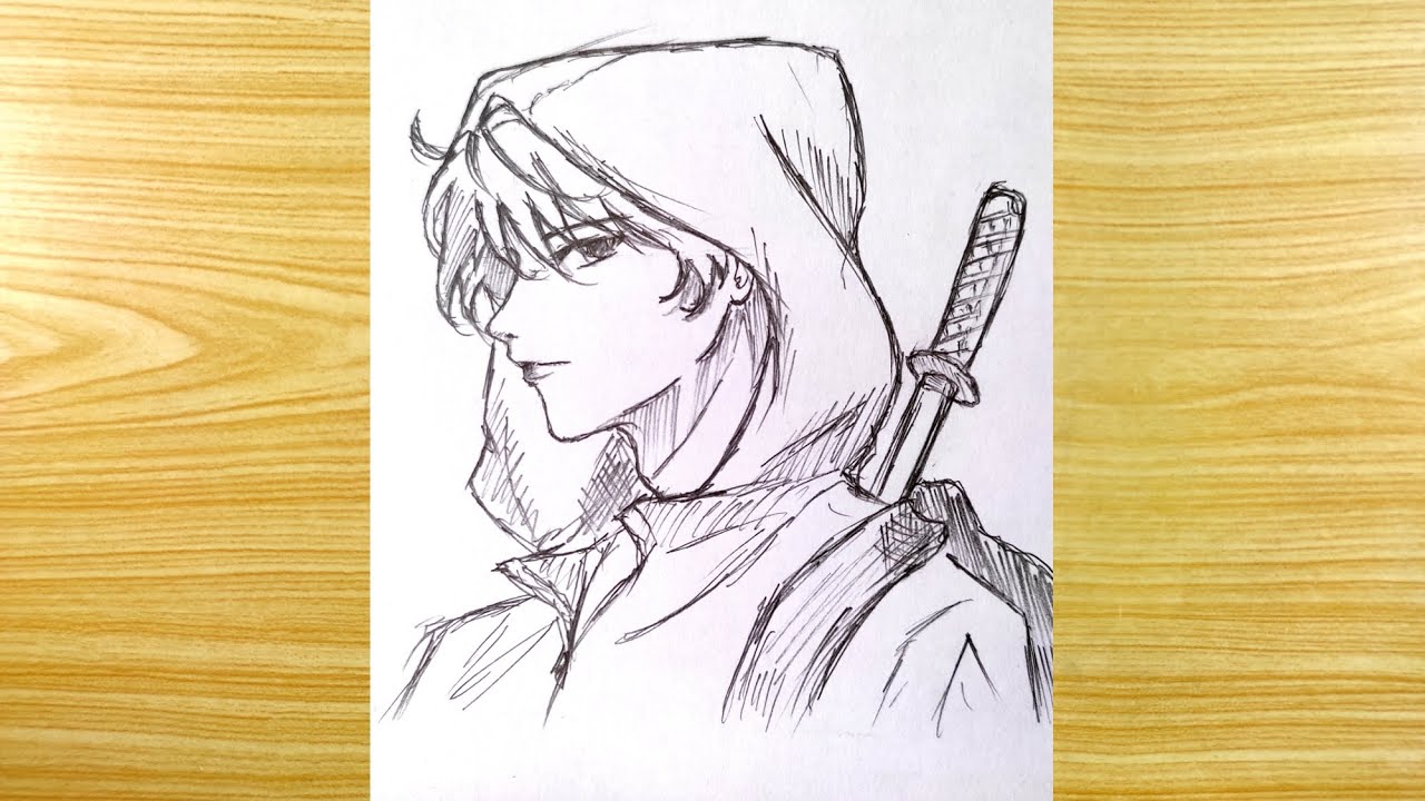 Easy to draw anime | hoa to draw anime boy wearing hoodies step by step ...