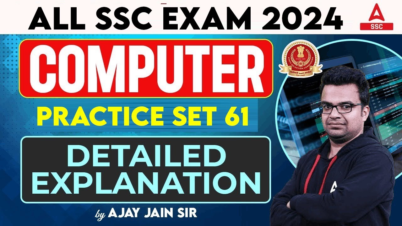 Computer Class For All SSC Exam 2024 | Computer By Ajay Jain | Computer ...