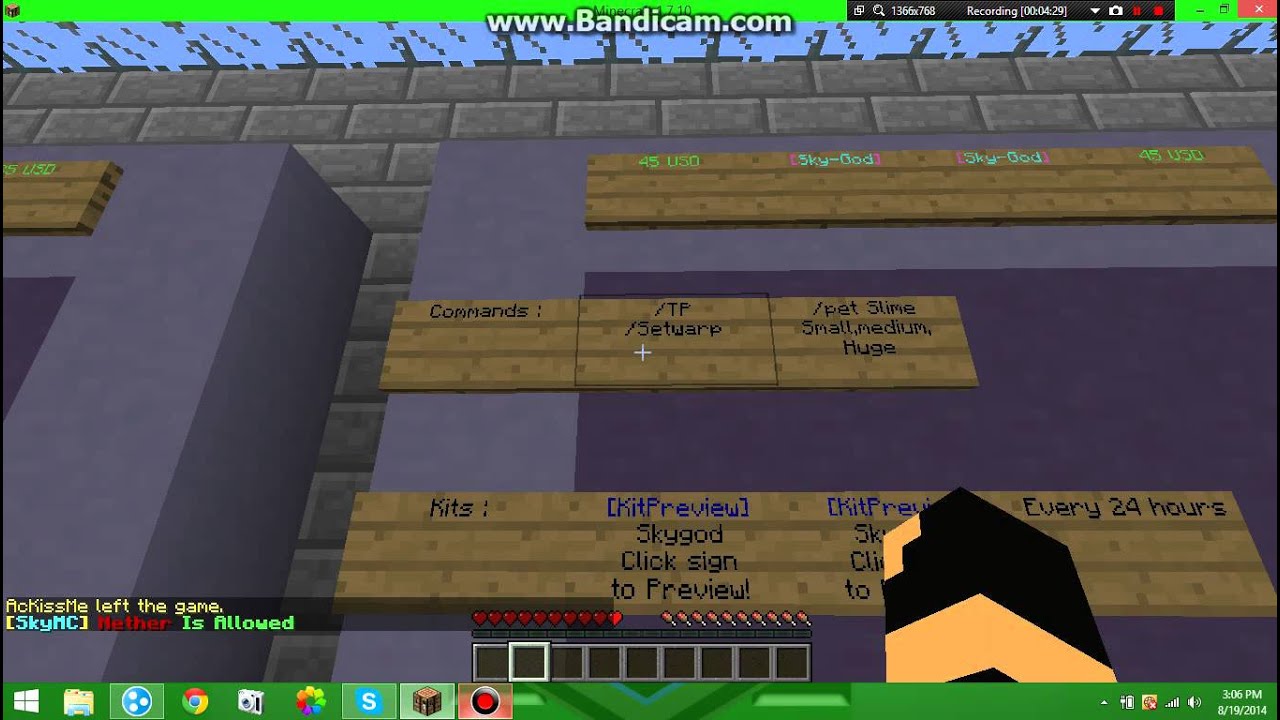 Server review OP skyblock. kits, warps and mine. - YouTube