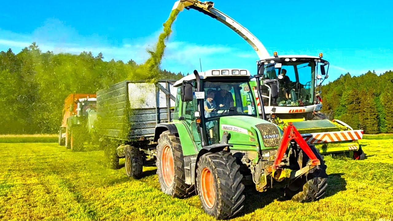 Fendt Turbo Trio Teamwork in action mit Jaguar 970 Duo Power von Claas ...