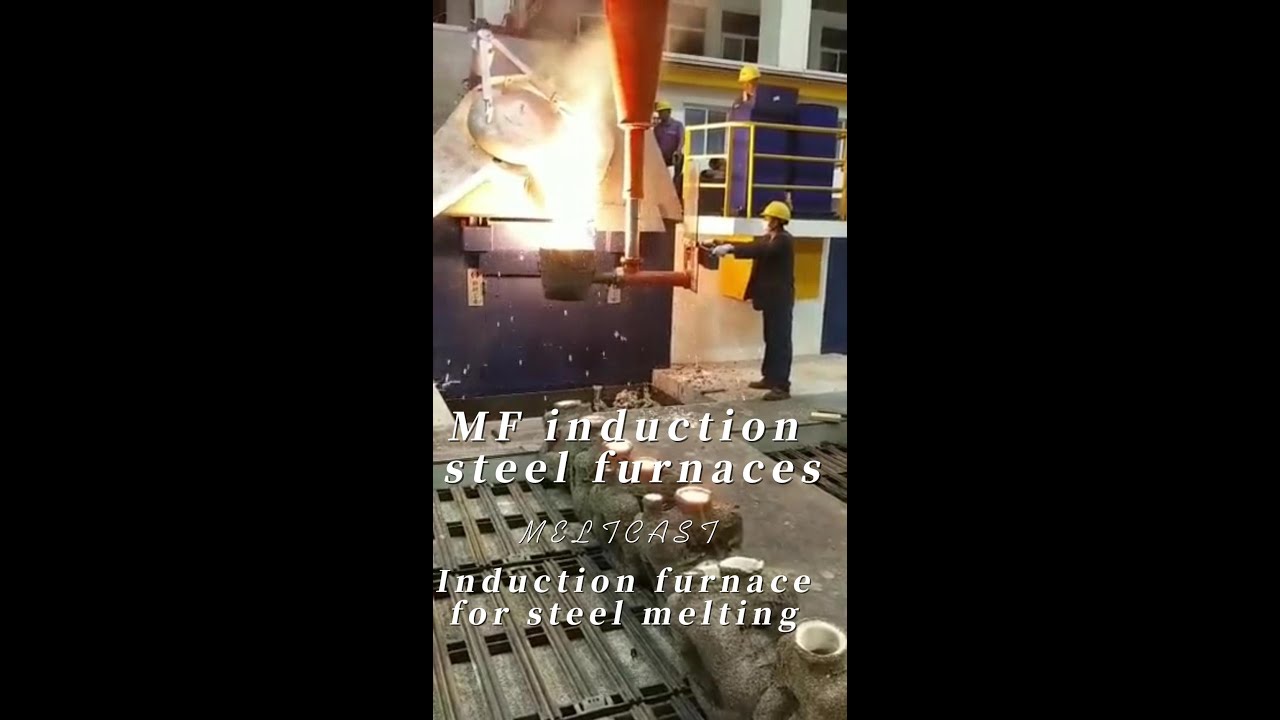 MF Induction Steel Furnaces Use Casting Manipulators to Pour Molten ...