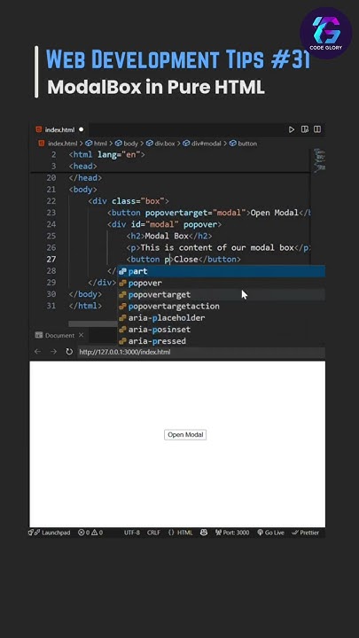 Model box in html | Css Model box | Model box pure html #html5 #css #htmltutorial #shorts #short ...