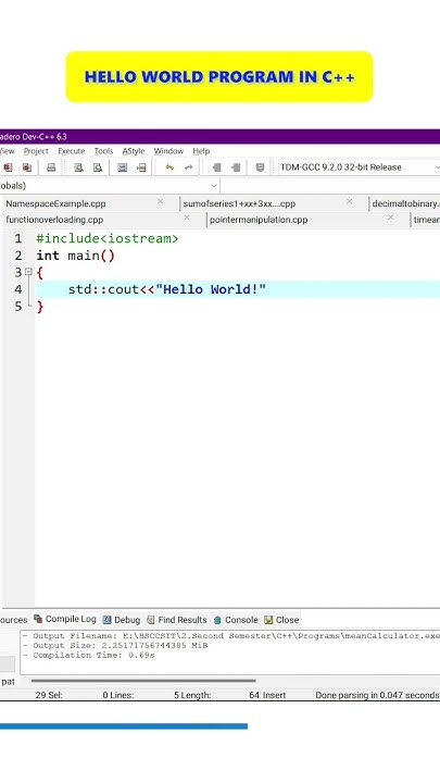 C Hello World Program Cpp C Cprogramming Cplusplusprogramming Fypシ Viral Reels Usa