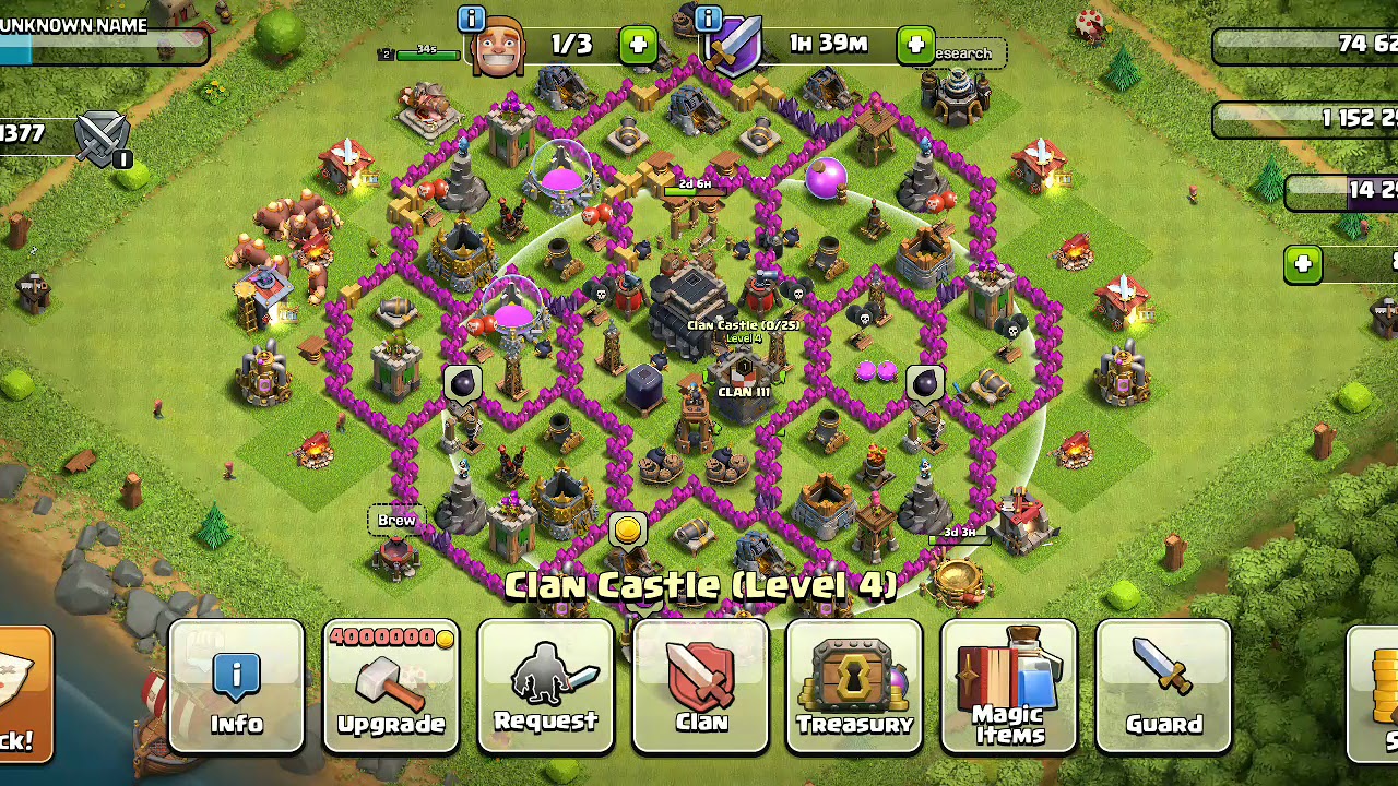 CLASH OF CLANS PLEASE JOIN MY CLAN "CLAN 111" MY NAME IS "UNKNOWN NAME ...
