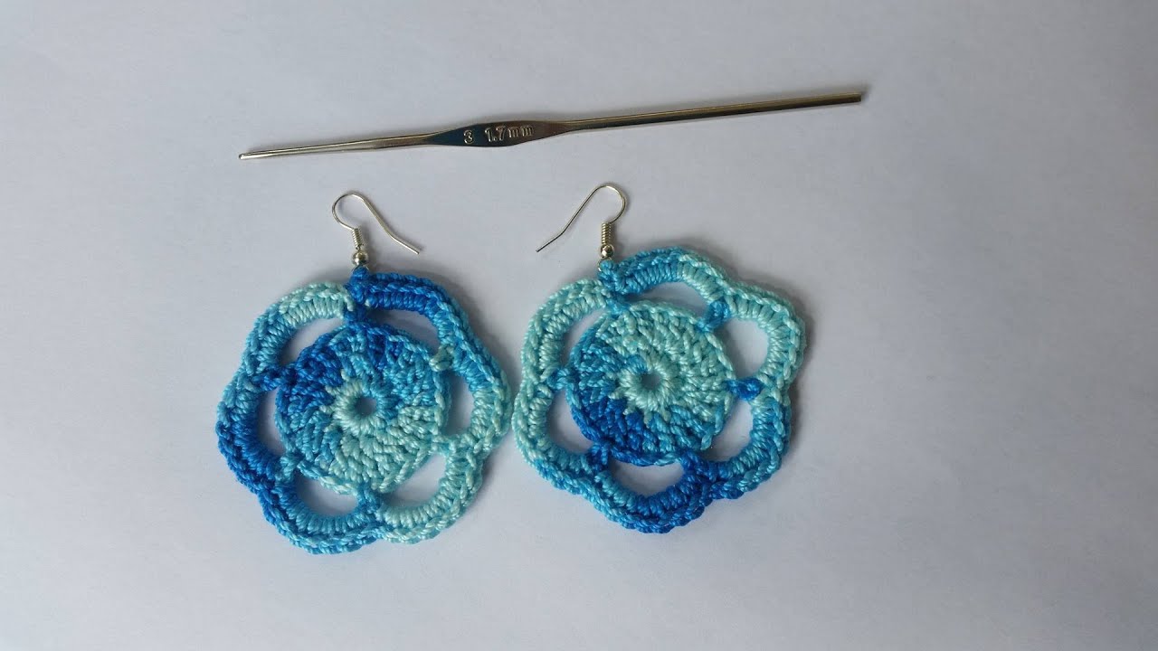 Tutorial orecchini all'uncinetto "fiore semplice" anche per principianti - YouTube