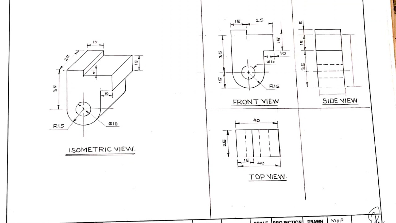 ISOMETRIC VIEW WITH ORTHOGRAPHIC VIEW - YouTube