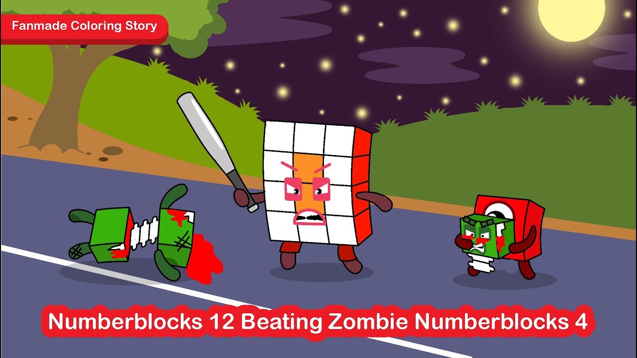 Numberblocks 12 Beating Zombie Numberblocks 4 | Numberblocks Fanmade ...