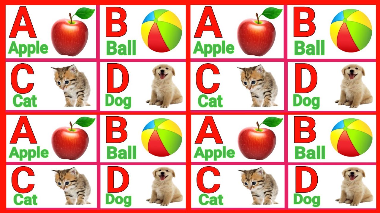 A for apple | abcd | phonics song | a for apple b for ball c for cat ...