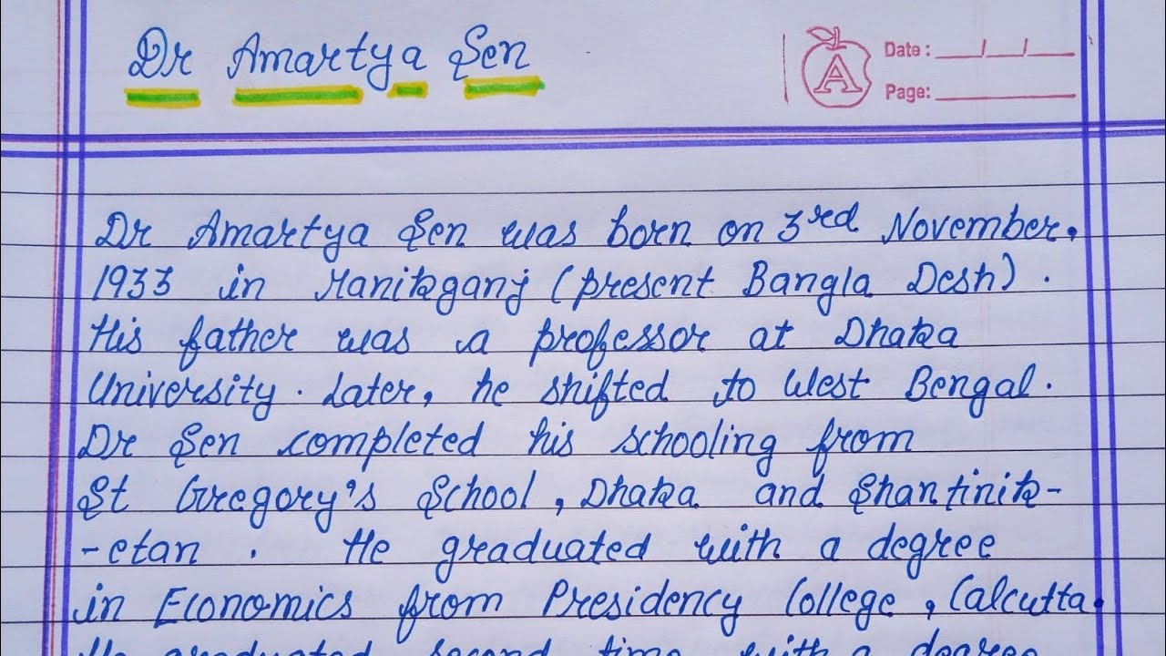 write an essay on Dr Amartya Sen in English || essay on Dr Amartya Sen ...
