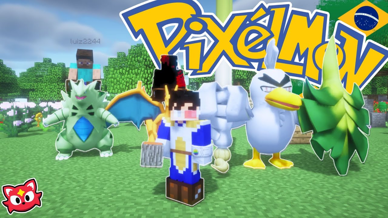 PIXELMON BRASIL - PRIMEIRA VEZ JOGANDO COM A GALERA( 🔴LIVE) LARANJA🟠 ...