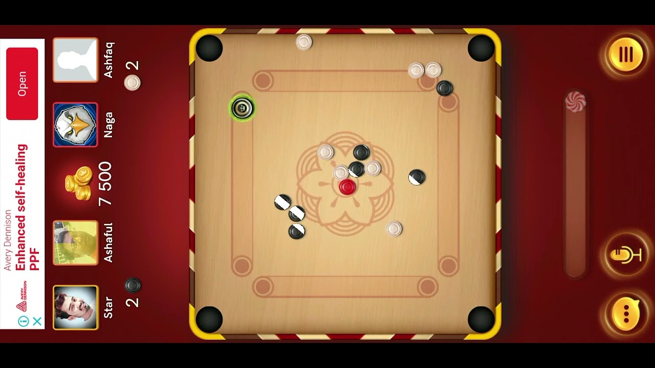 Carrom 4 players game | Carrom pool 2 vs 2 Player game play | carrom ...