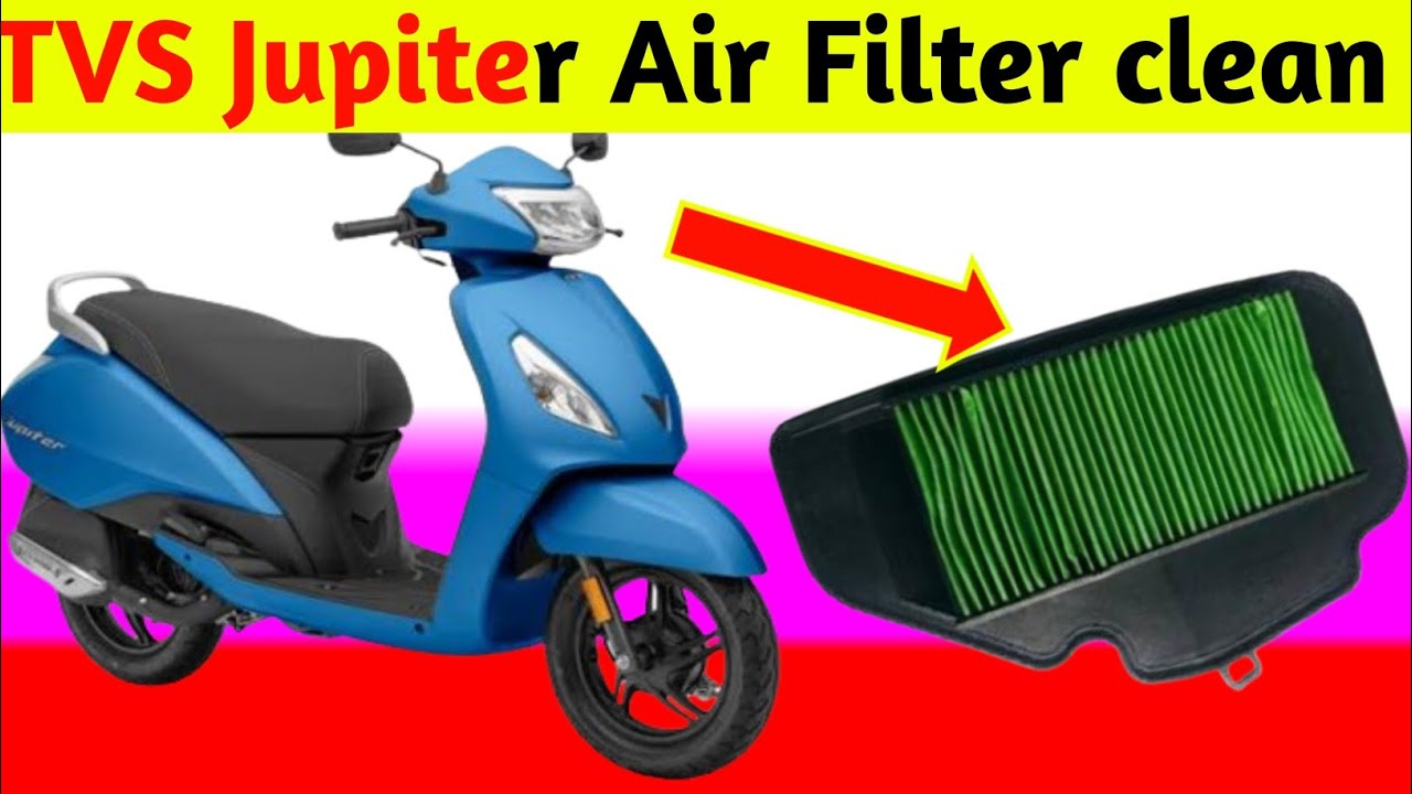 TVS Jupiter Air Filter clean in TVs Jupiter||how to clean or replace ...
