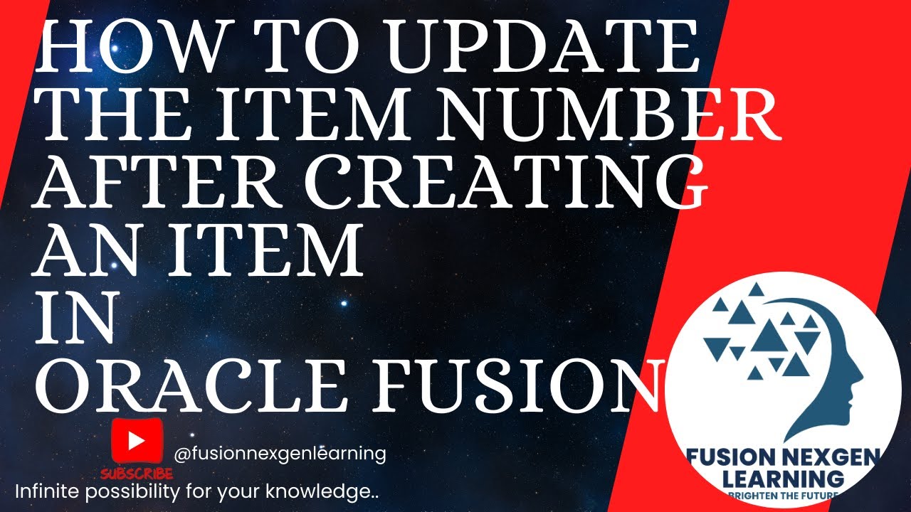 How To Update The Item Number After Creating An Item in oracle fusion ...