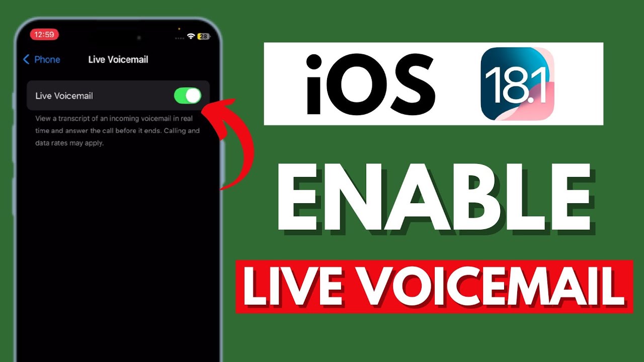 How to Enable Live Voicemail in iOS 18.1 - YouTube